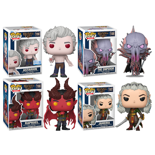 BALDUR'S GATE 3 - ASTARION, RAPHAEL, THE EMPEROR & JAHEIRA POP! VINYL ...