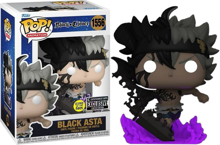 BLACK CLOVER: Black Asta Glow Pop! Vinyl - ENTERTAINMENT EARTH EXCLUSI ...