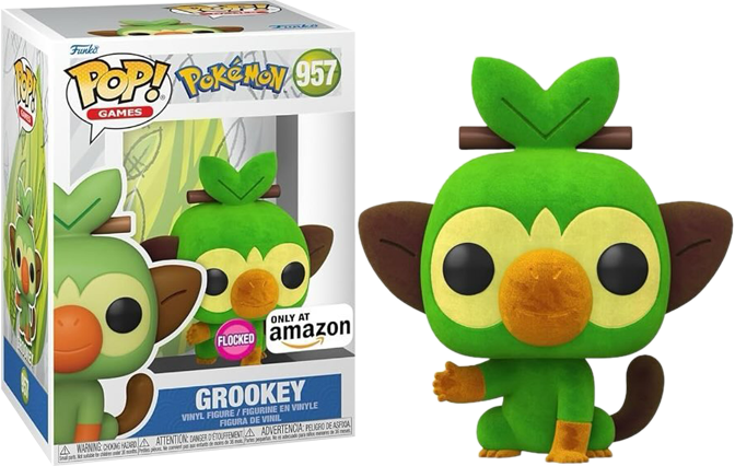 POKEMON: Grookey Flocked Pop! Vinyl Figure - AMAZON EXCLUSIVE| Rogue ...