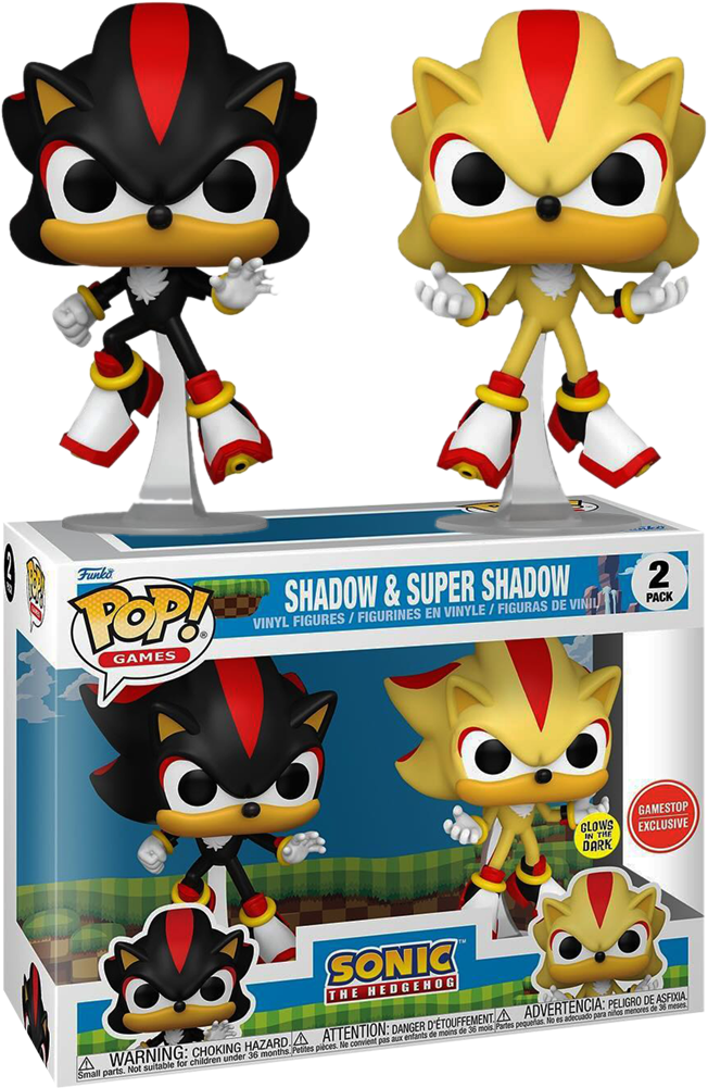 SONIC: Shadow & Super Shadow 2-Pack Pop! Vinyl - GAMESTOP EXCLUSIVE ...