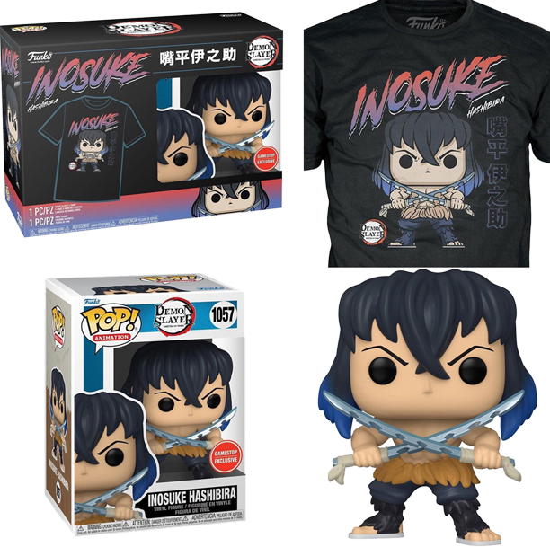 Demon Slayer - Inosuke Unmasked Pop! Vinyl & Tee Box - GAME STOP EXCLU ...
